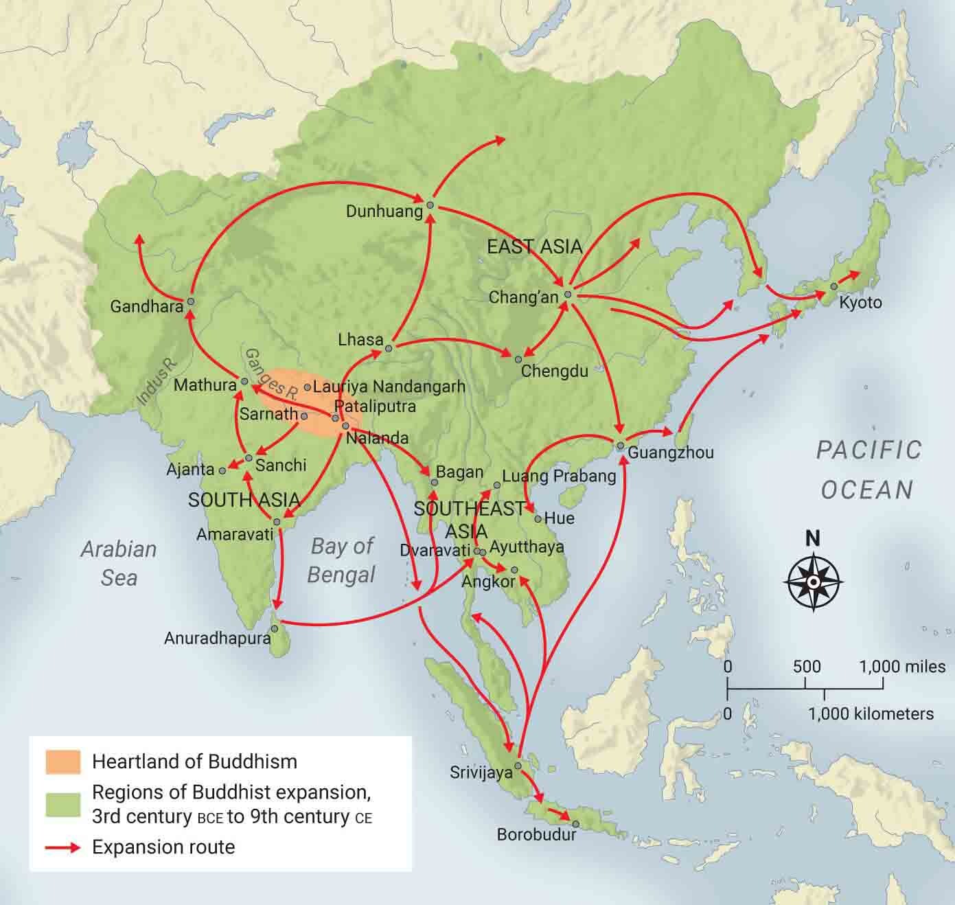 Spread Of Buddhism Map