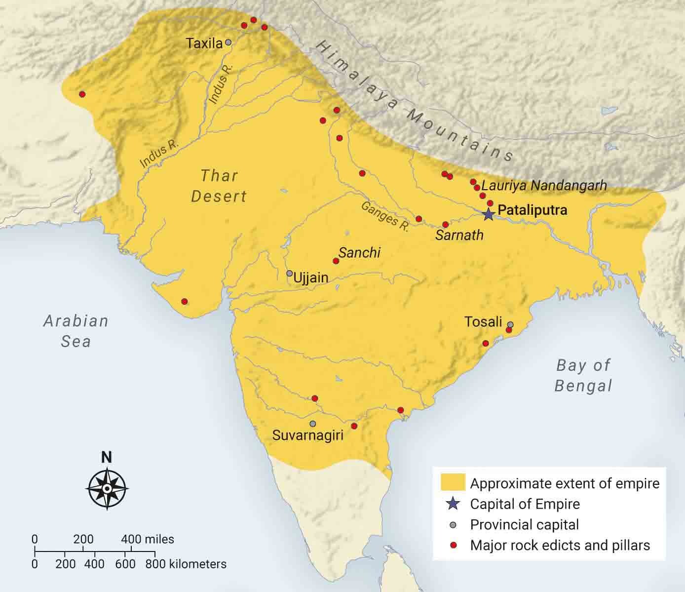 Edicts Of Ashoka Map