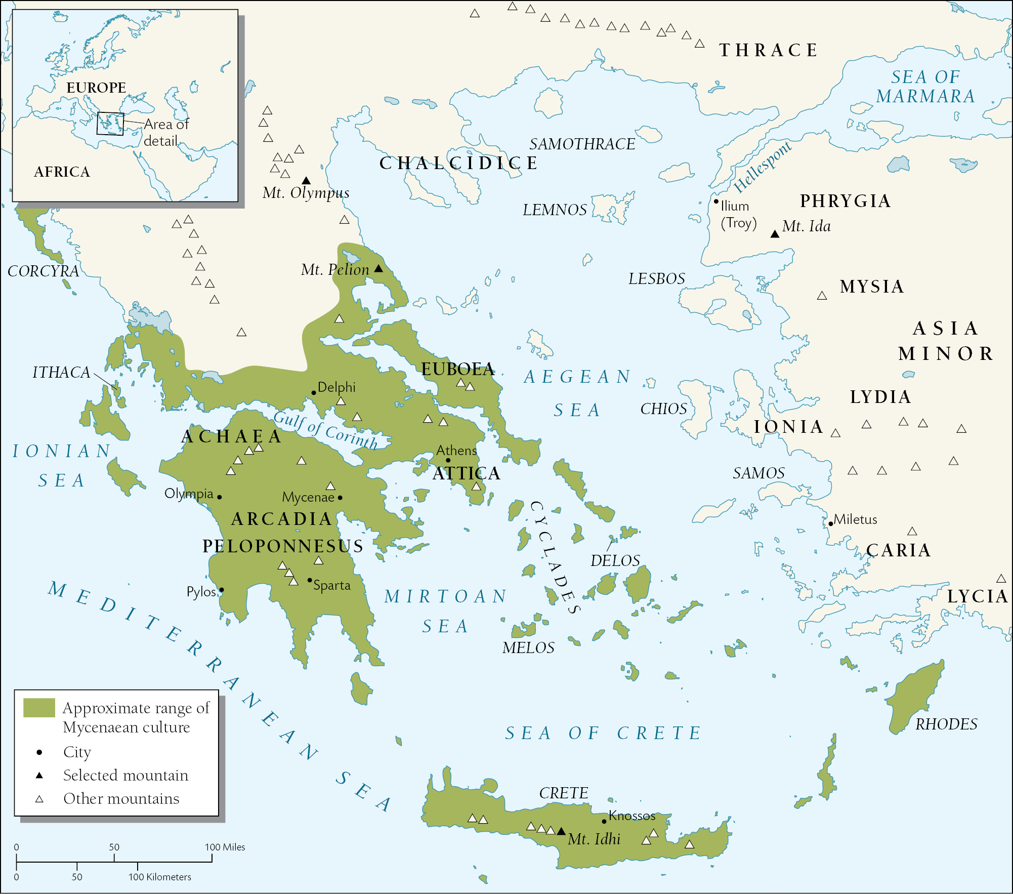 Map Of Mycenaean Greek