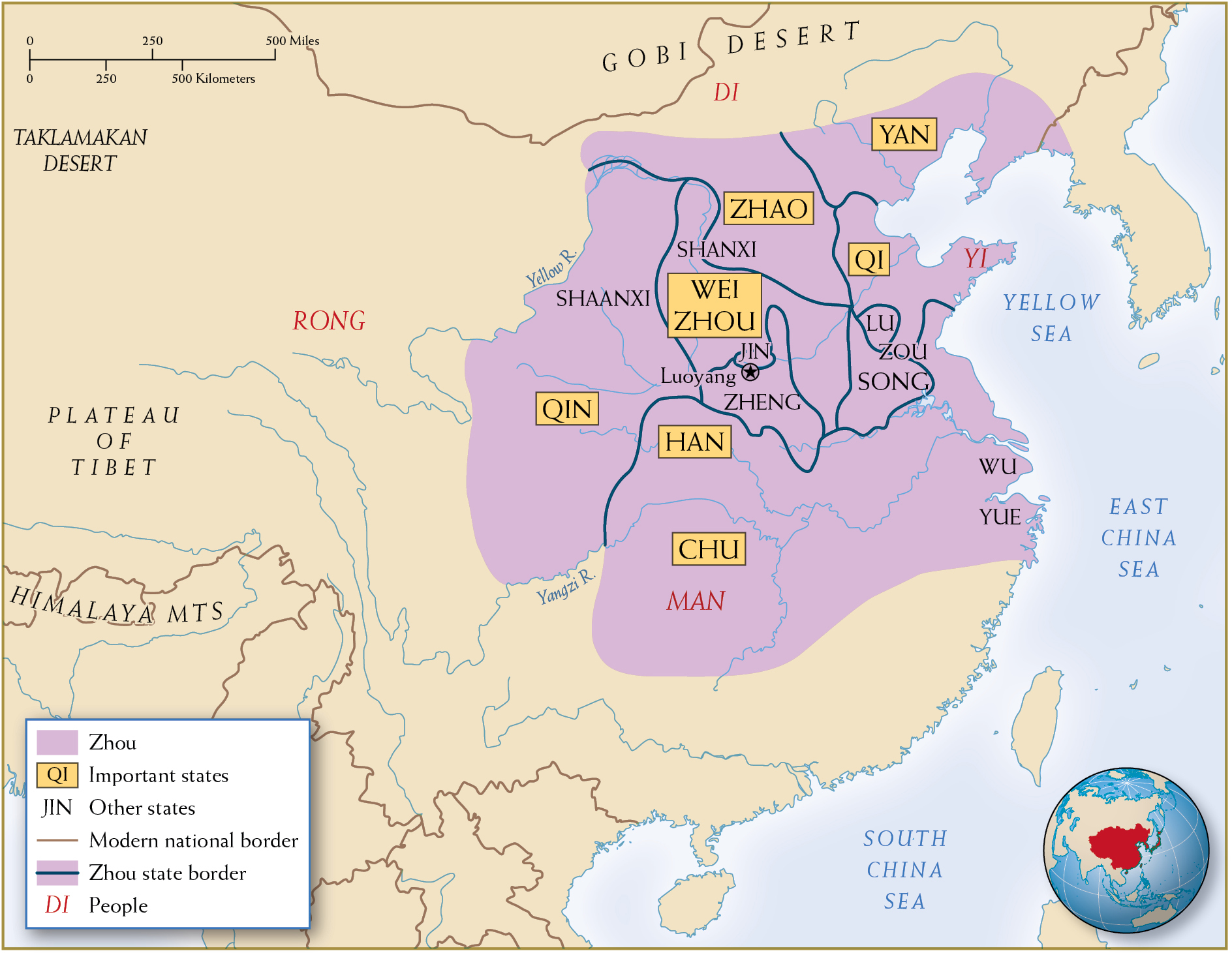 Zhou Dynasty Map Map Of China Overlaid With The 7 Warring States (Qin,