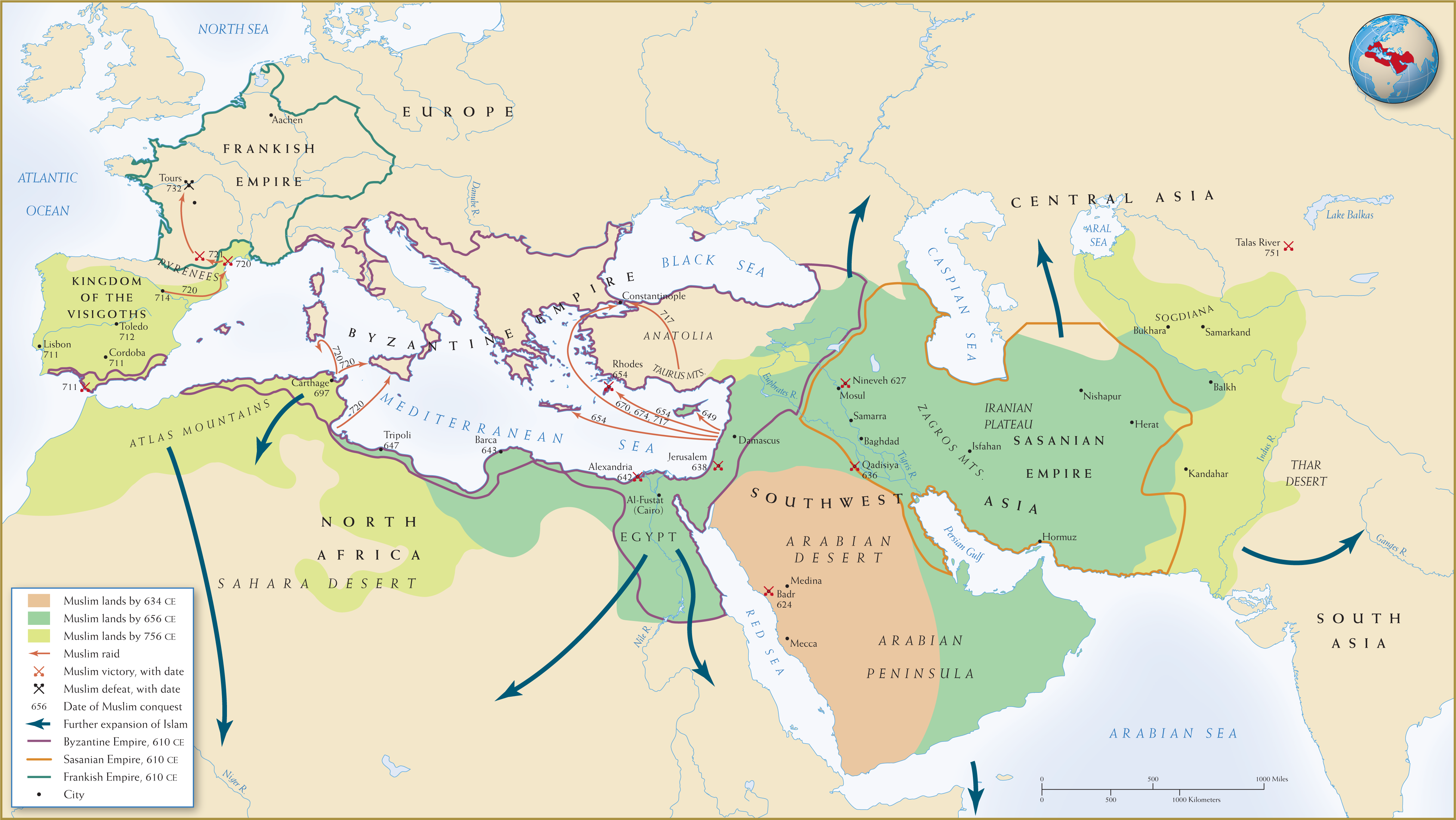 Islam Spread Map Map Of The Spread Of Islam